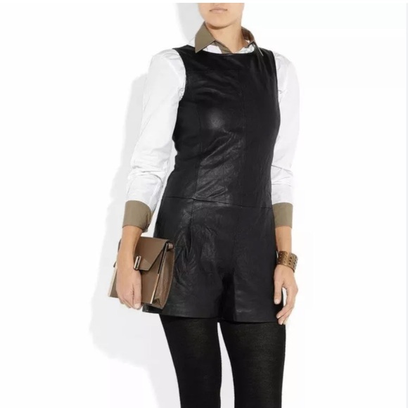 Theory | Pants & Jumpsuits | Final Price Theory Jemma Leather Playsuit ...